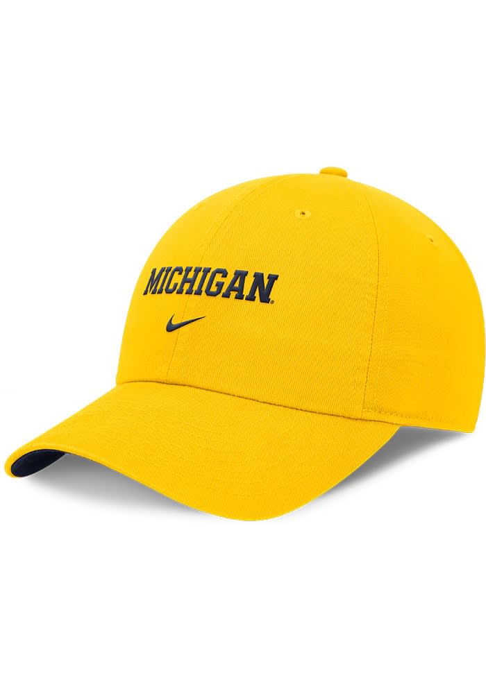 Nike Michigan Wolverines YELLOW Club Unstructured Tri-Glide Adjustable ...