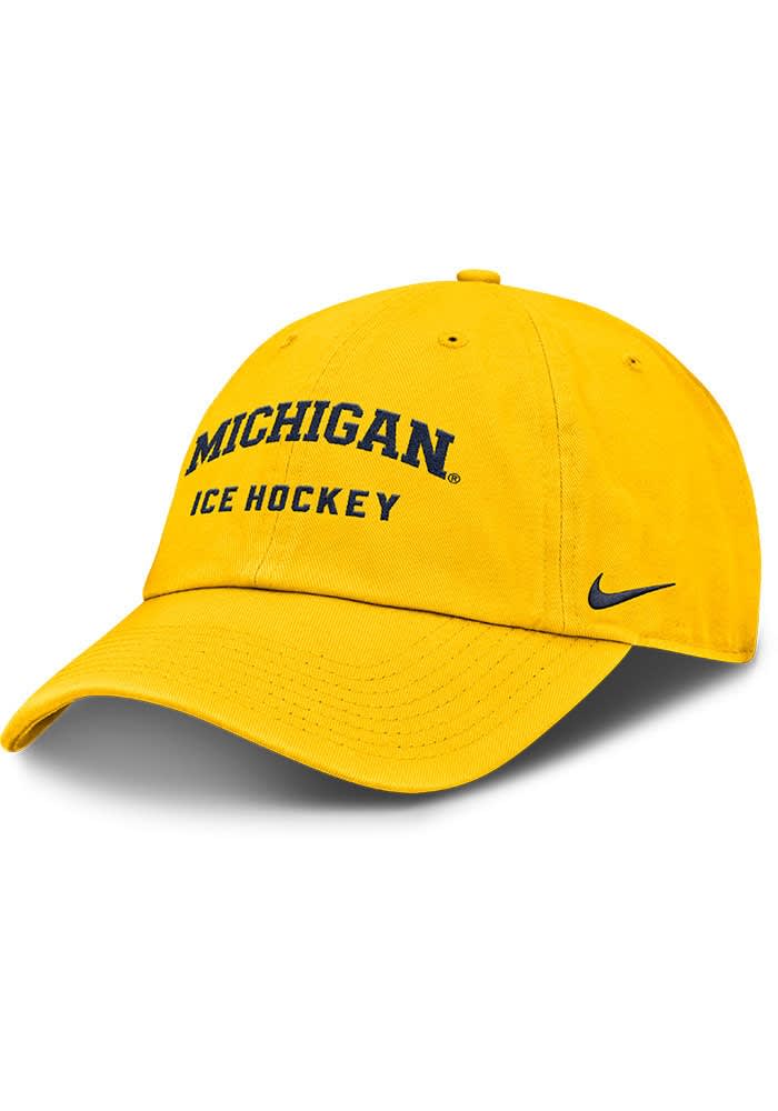 Nike Michigan Wolverines YELLOW Club Unstructured Ice Hockey Adjustable ...