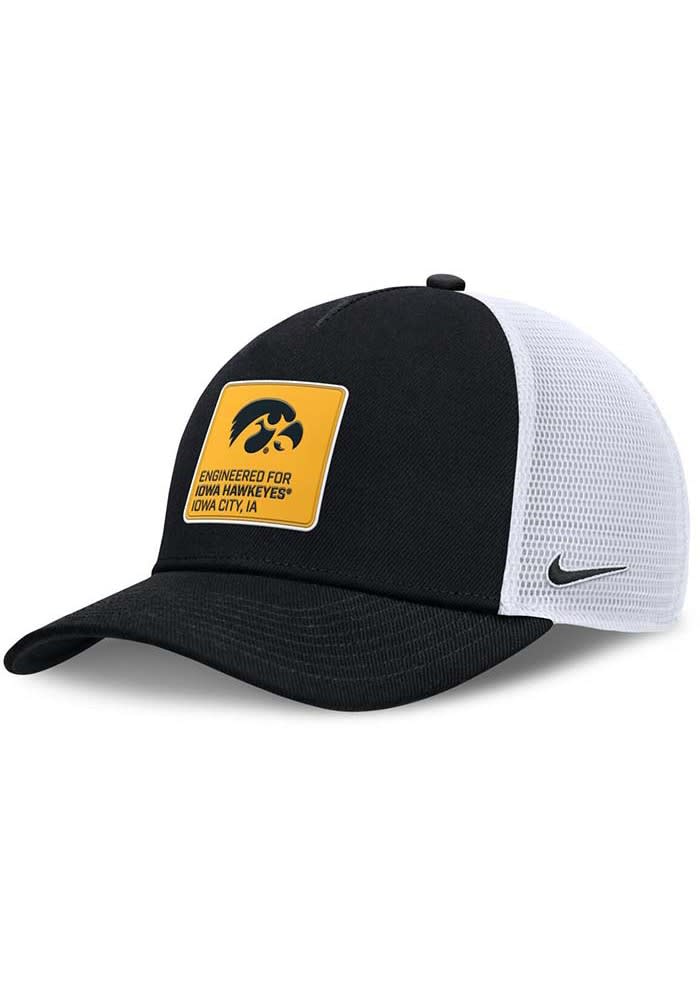 Nike BLACK Iowa Hawkeyes NIKE RISE GAMEDAY 5 PANEL STRUCTURED TRUCKER ...