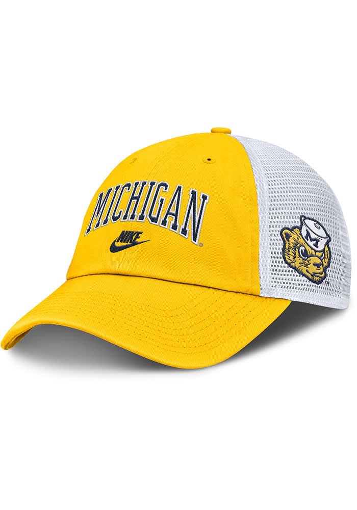Nike YELLOW Michigan Wolverines NIKE CLUB LEGACY UNSTRUCTURED TRUCKER CAP Adjustable Hat - 125106362