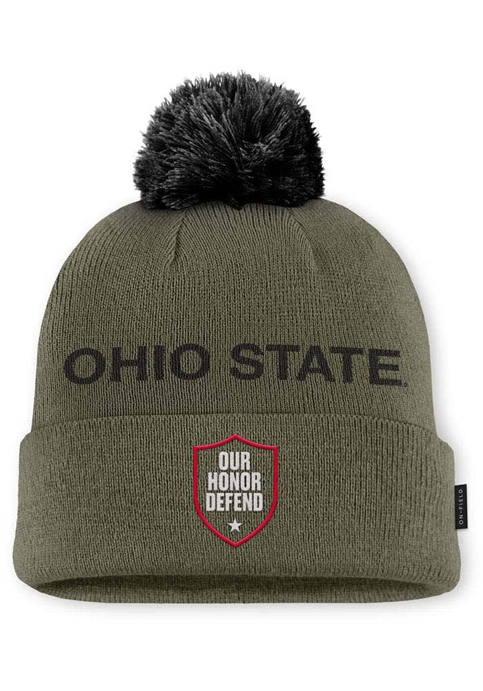 Ohio State Buckeyes Nike OLIVE NIKE MILITARY PEAK BEANIE CAP Mens Knit ...