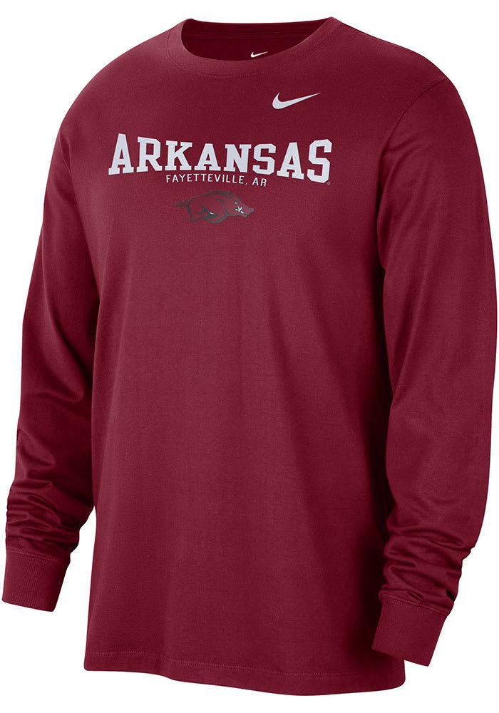 Nike Arkansas Razorbacks Cotton Classic Long Sleeve T Shirt CRIMSON ...