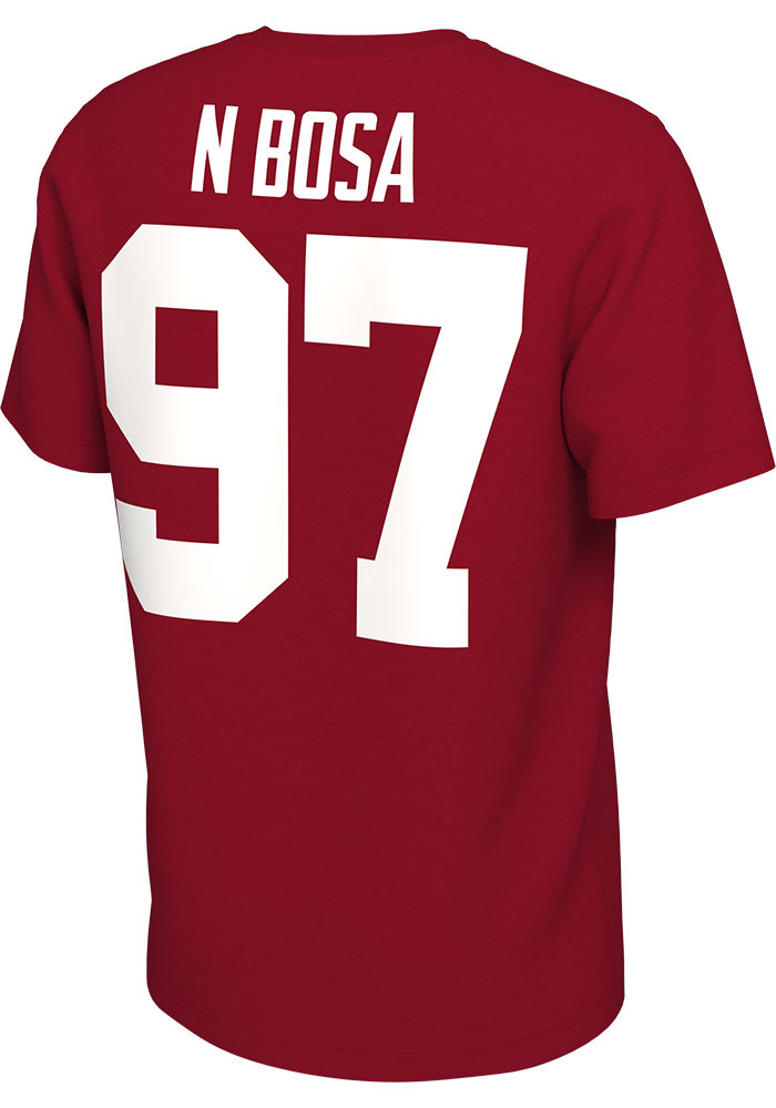 Nick Bosa Ohio State Buckeyes Red Name and Number Football Short Sleeve ...