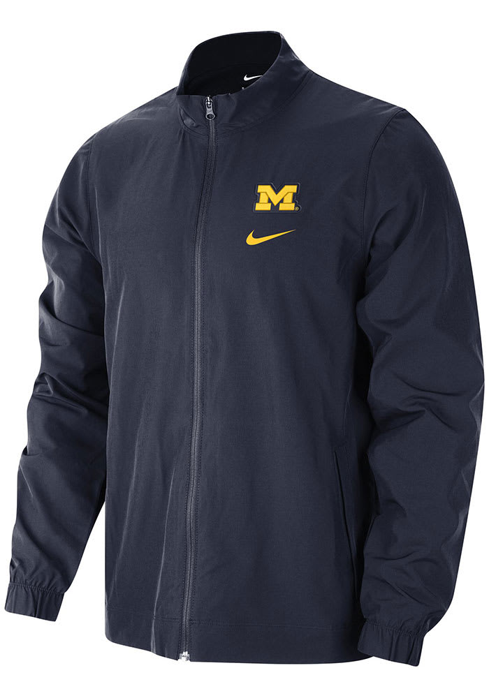 Nike Michigan Wolverines Mens Team Issue Light Weight Jacket - NAVY
