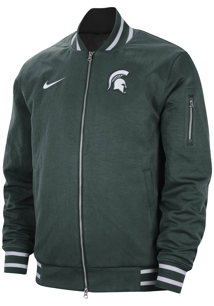 Nike Michigan State Spartans Mens Team Issue Bomber Light Weight Jacket ...