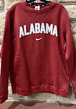 Nike Alabama Crimson Tide Mens Club Fleece Arch Crew Sweatshirt - CRIMSON