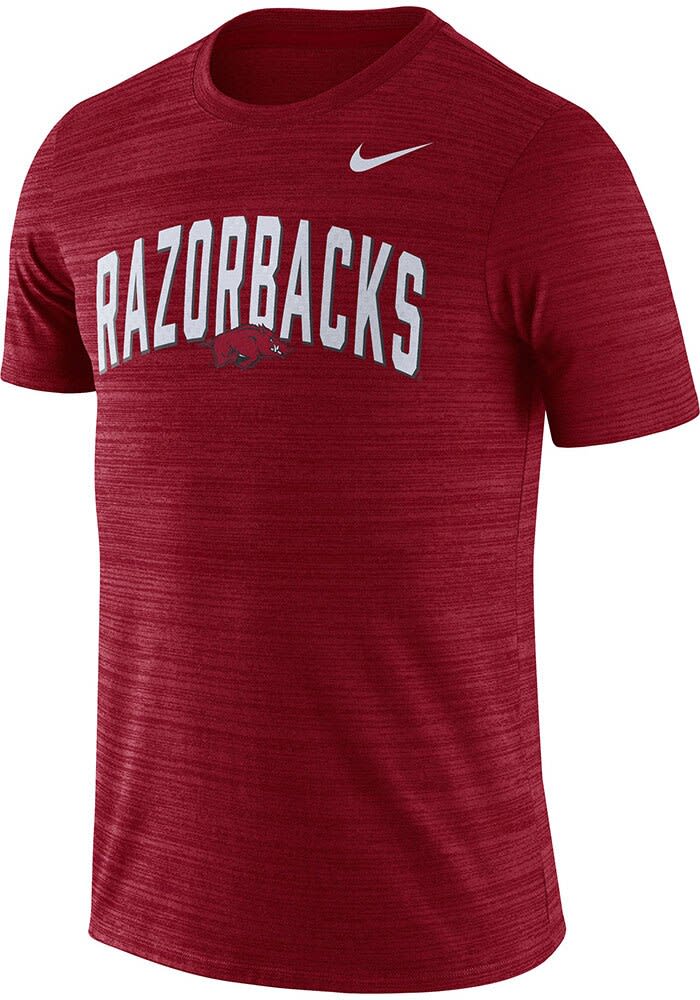 Nike Arkansas Razorbacks Team Issue Velocity Short Sleeve T Shirt - CRIMSON