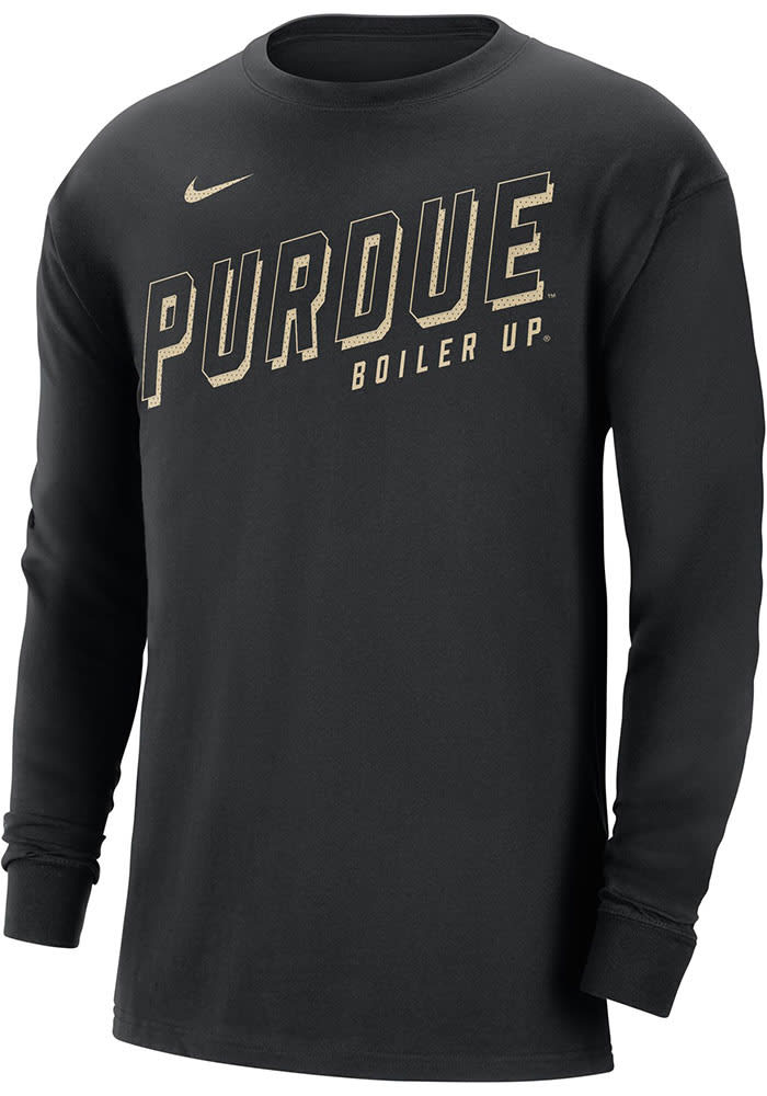 Nike Purdue Boilermakers Max90 Slogan Long Sleeve T Shirt BLACK - 12559744