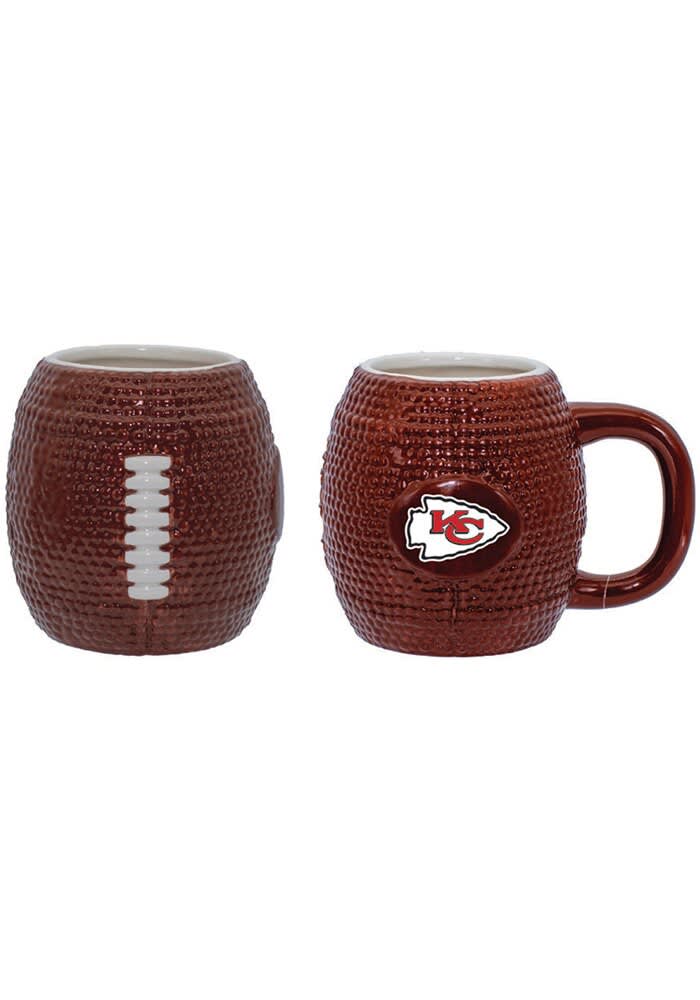 Kansas City Chiefs Brown 15oz Sculpted Football Logo Mug Ceramic Mug ...