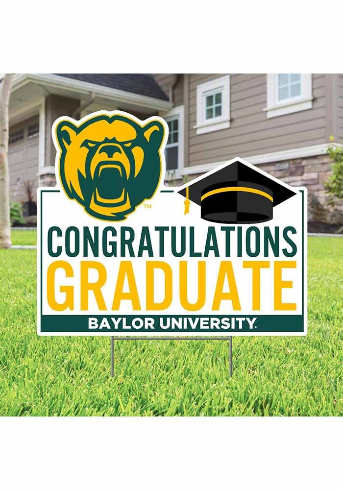 Baylor Bears White Congratulations Graduate Yard Sign - 129353781
