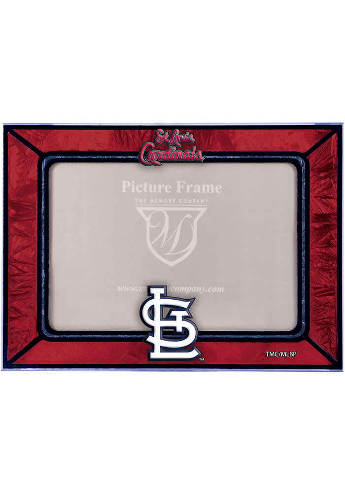St Louis Cardinals 6.5x9 inch Horizontal Art Glass Picture Frame - RED