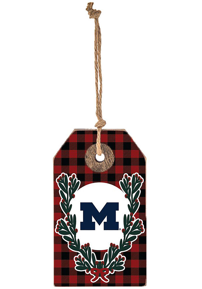 Michigan Wolverines BLUE Gift Tag Ornament - 12981556