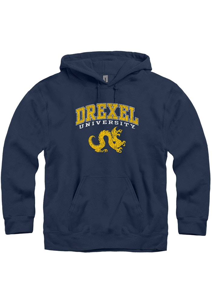 Mens NAVY Drexel Dragons Arch Mascot Hoodie - 1318548