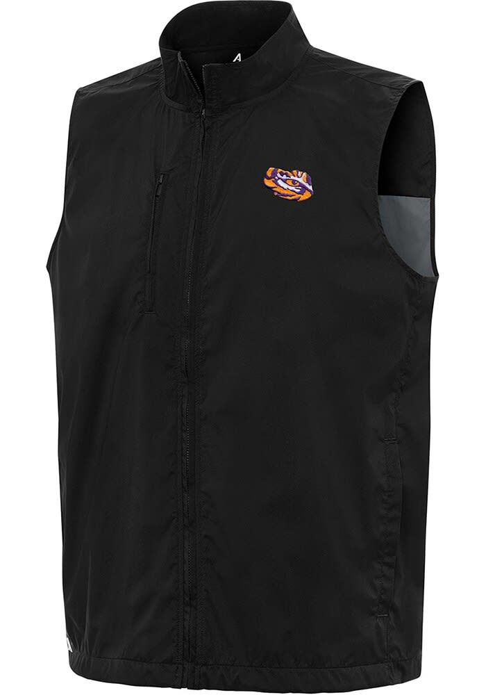 Antigua LSU Tigers Mens Tigers Eye Brisk Vest - BLACK