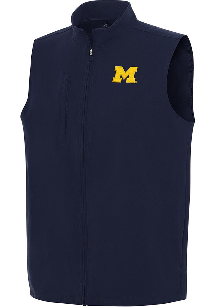 Antigua Michigan Wolverines Mens Regard Vest - NAVY