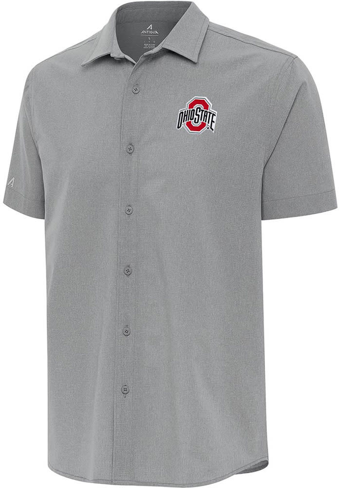 Ohio State Buckeyes Mens Antigua Short Sleeve Activate Button Down ...