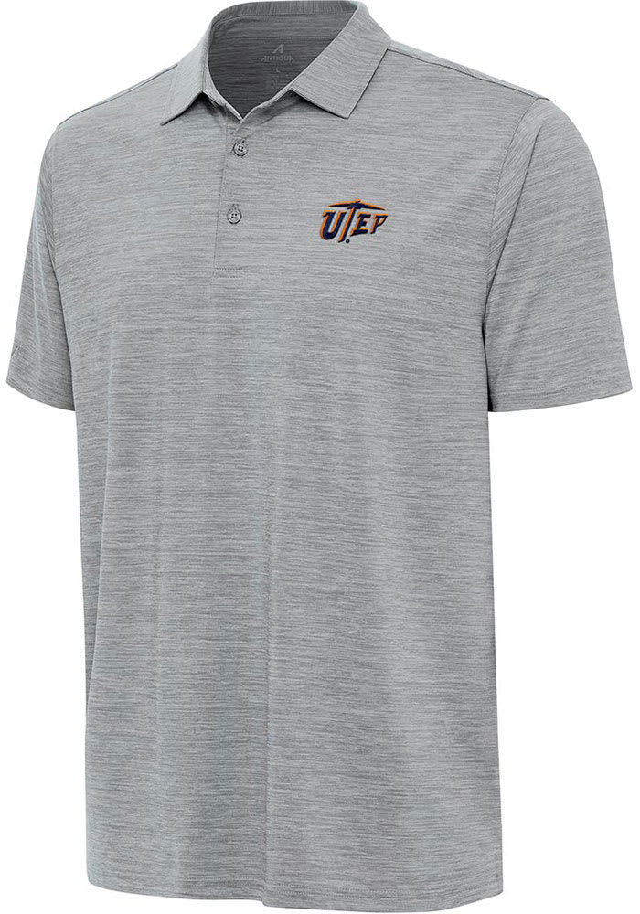 Antigua UTEP Miners Mens Layout SKYSCRAPER HEATHER Short Sleeve Polo ...