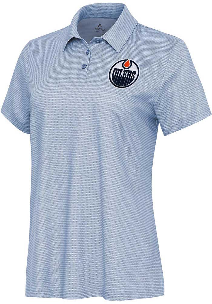 Edmonton Oilers Antigua Womens WHITE/QUIET HARBOR Rings Short Sleeve ...