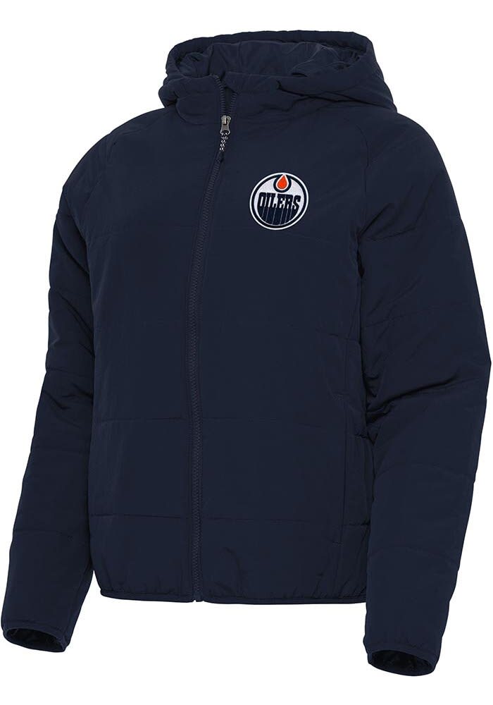 Edmonton Oilers Antigua Womens NAVY Universe Filled Jacket