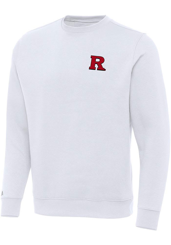 Antigua Rutgers Scarlet Knights Mens Victory Crew Sweatshirt - White