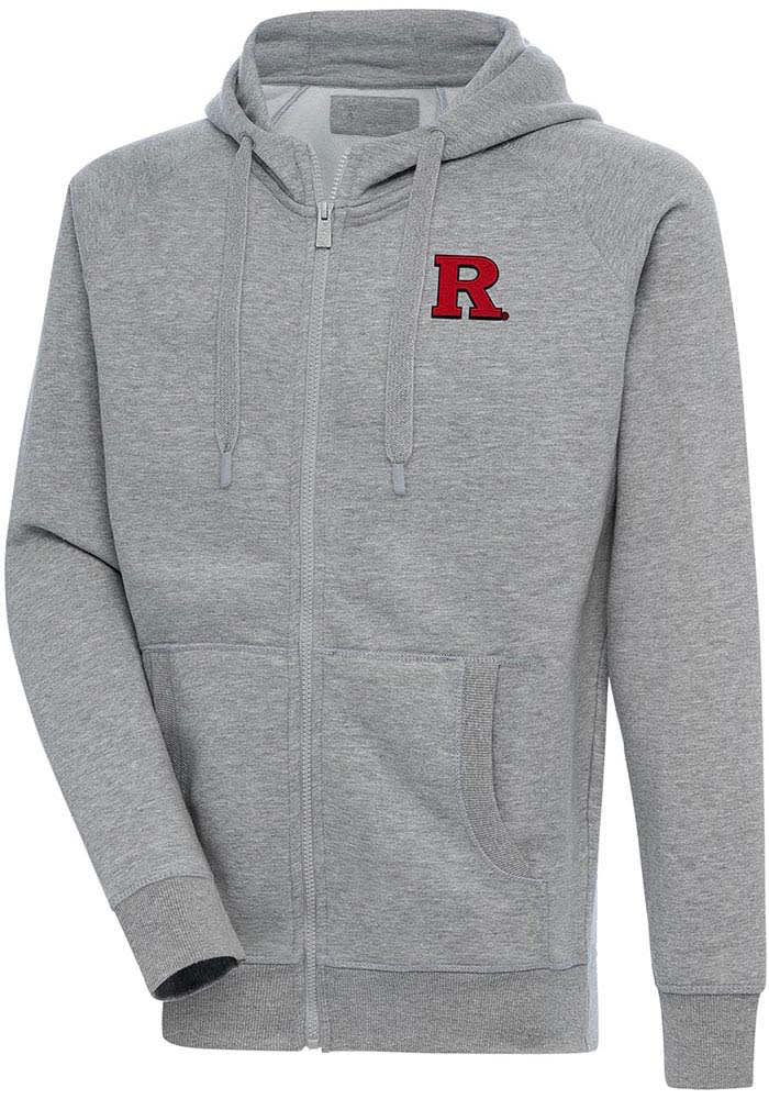 Antigua Rutgers Scarlet Knights Mens Victory Full Zip - GREY HEATHER