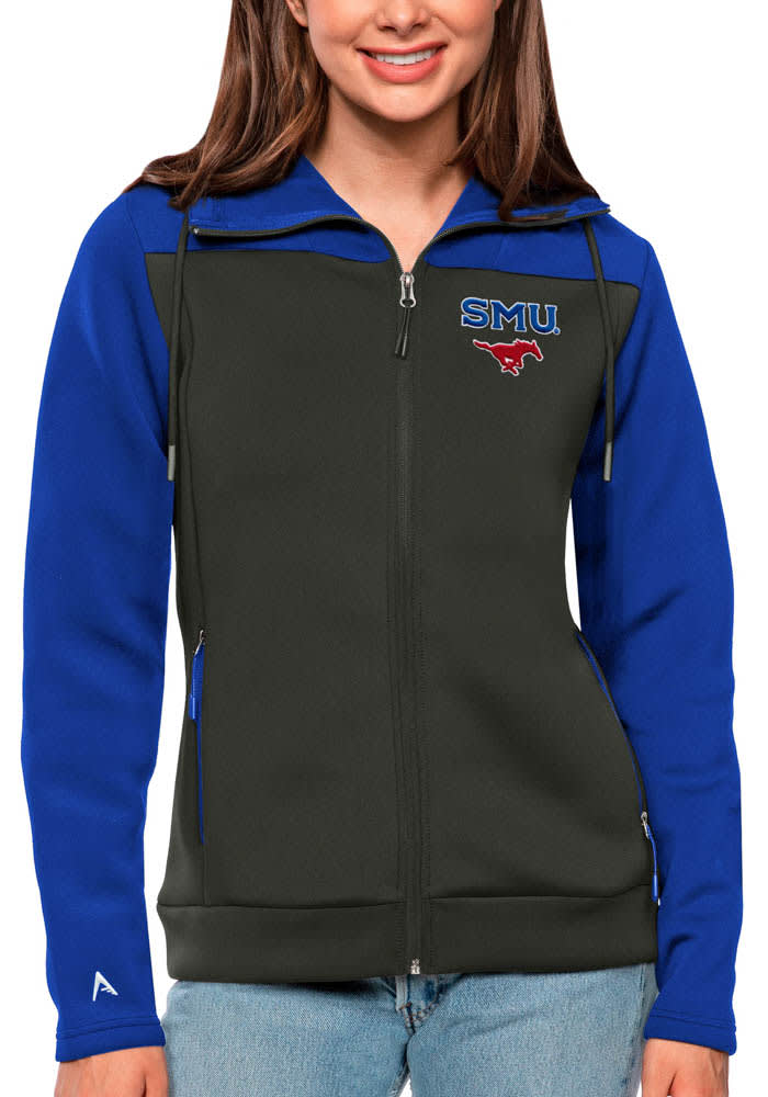 SMU Mustangs Antigua Womens BLUE Protect Medium Weight Jacket - 133012084