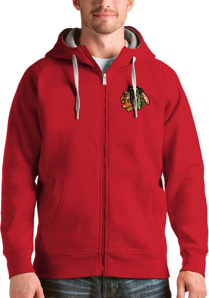 Antigua Chicago Blackhawks Mens Victory Full Full Zip - DARKRED