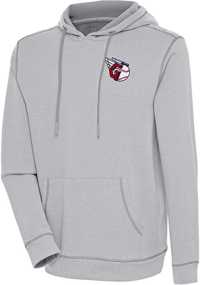 Antigua Cleveland Guardians Axe Bunker Hoodie - Grey