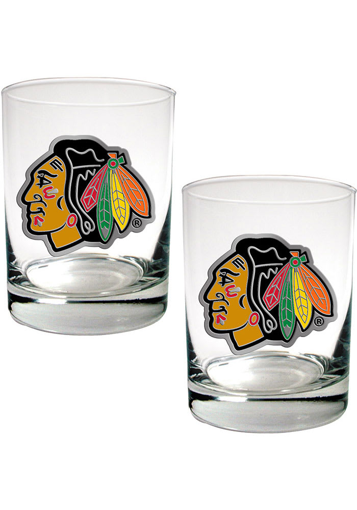 Chicago Blackhawks CLEAR 2 Piece Rock Glass - 1330530
