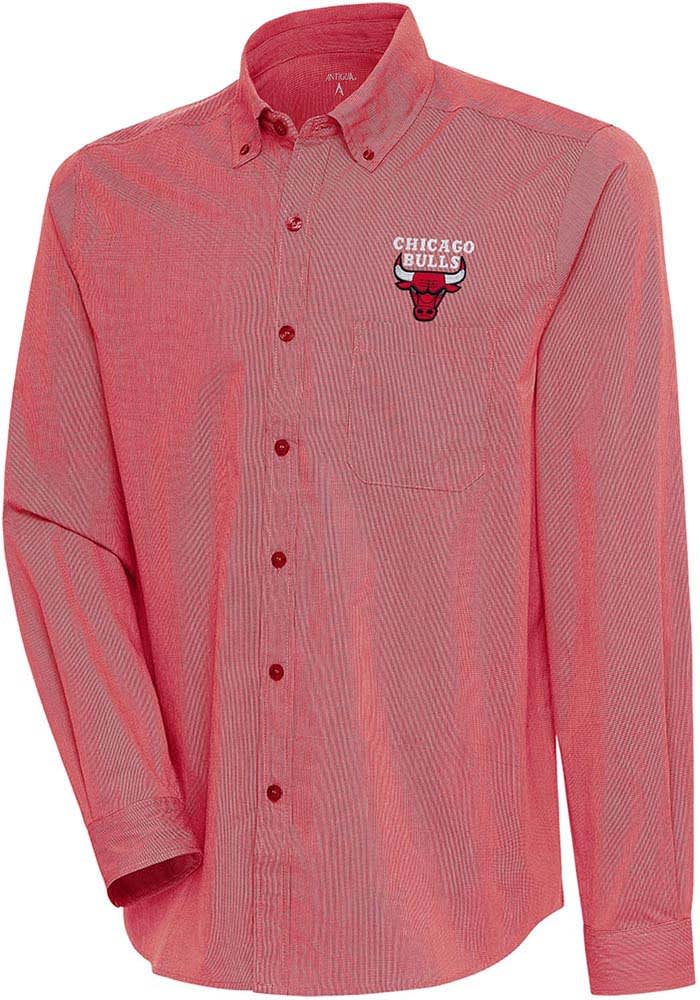 Chicago Bulls Mens Antigua Red Compression Long Sleeve Dress Shirt ...