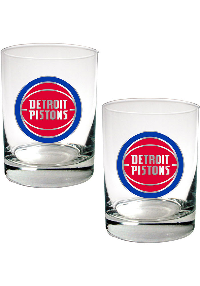 Detroit Pistons CLEAR 2 Piece Rock Glass - 1330588