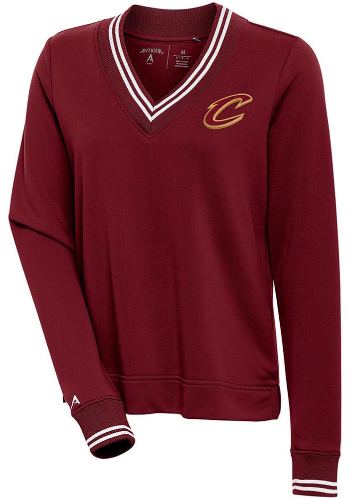 Cleveland Cavaliers Antigua Crew Sweatshirt Womens Red Parker V Neck ...