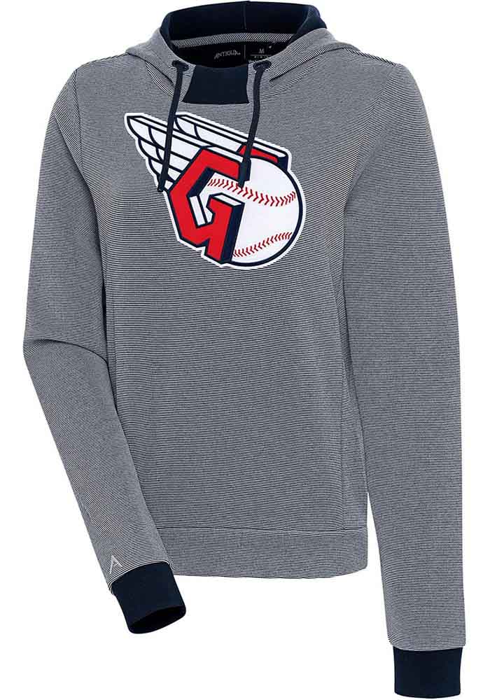 Antigua Cleveland Guardians Womens Full Front Axe Bunker Hoodie - NAVY ...