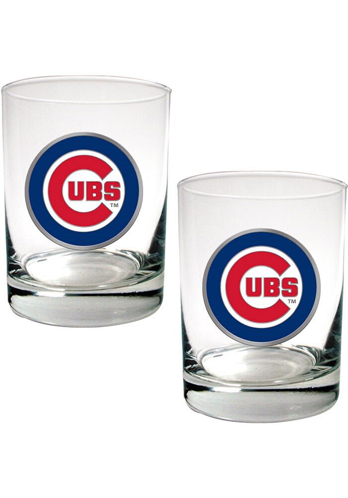 Chicago Cubs CLEAR 2 Piece Rock Glass - 1330653