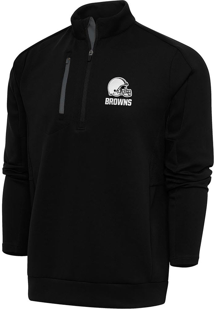 Antigua Cleveland Browns Mens BLACK/CARBON Metallic Logo Antigua Cleveland Browns Mens BLACK/CARBON Metallic Logo