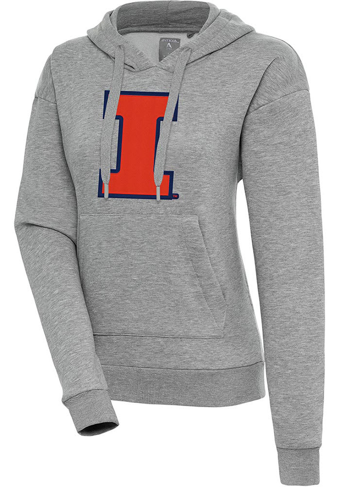 Antigua Womens GREY HEATHER Illinois Fighting Illini Full Front Victory ...