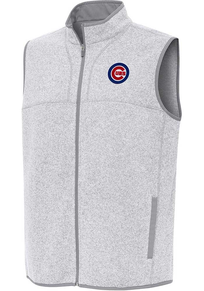 Antigua Chicago Cubs Mens LIGHT GREY HEATHER Fortune Vest - 133087774