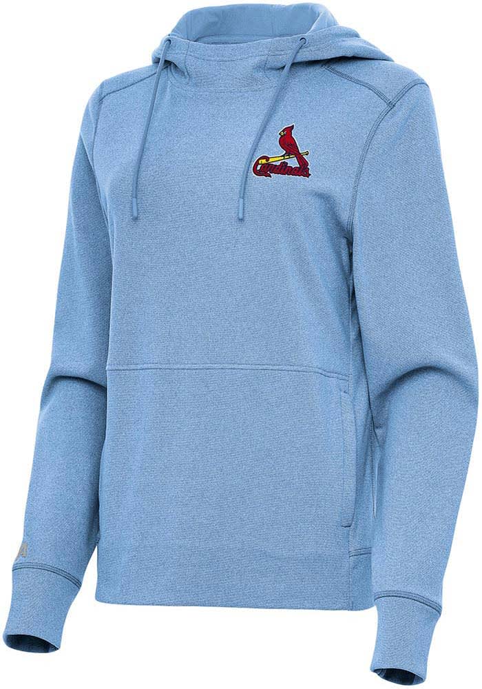 Antigua St Louis Cardinals Womens Justice Hoodie - COLUMBIA BLUE HEATHER