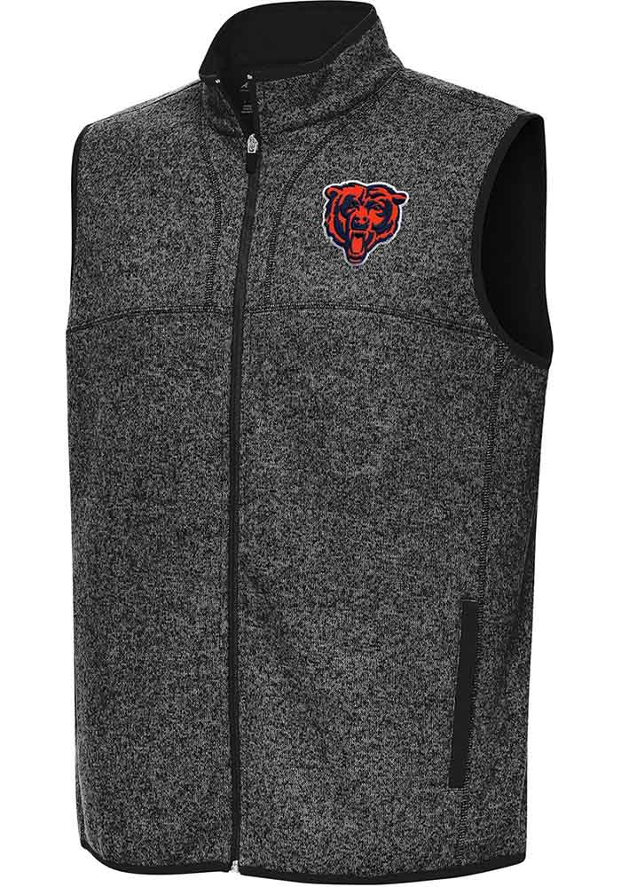 Antigua Chicago Bears Mens BLACK-HEATHER Alternate Fortune Vest - 133096099