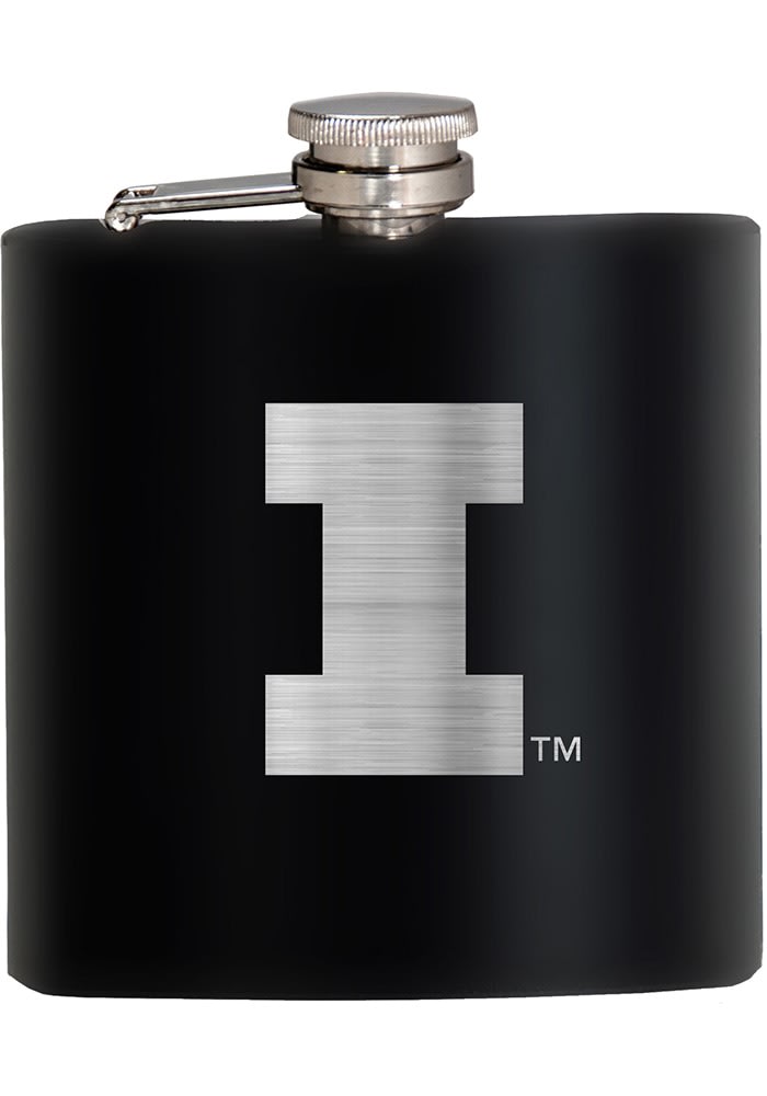 Illinois Fighting Illini BLACK 6oz Stealth Flask - 13318406
