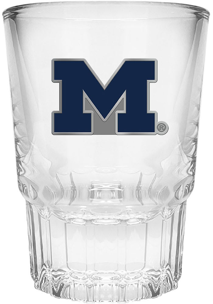 Michigan Wolverines BLUE 2oz Metal Emblem Shot Glass - 13318969