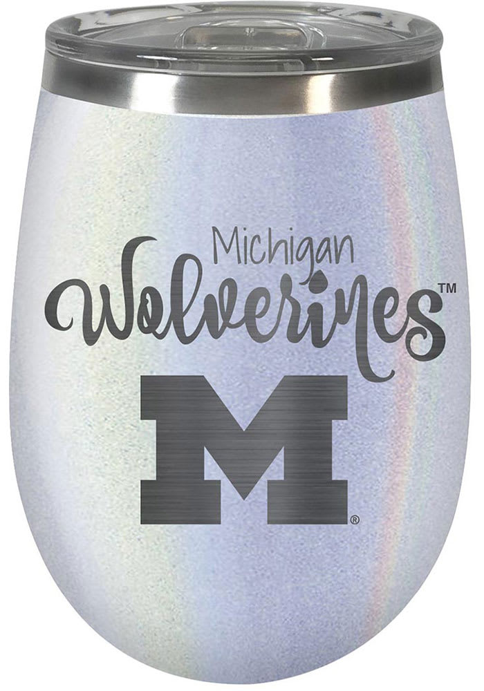 Michigan Wolverines White 10oz Opal Script Logo Stainless Steel ...