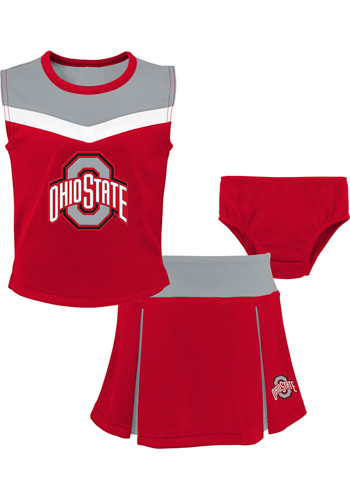Girls Red Ohio State Buckeyes Spirit Cheer 2PC Cheer Set - 133406484