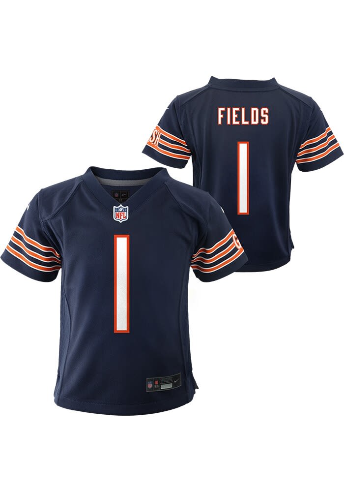 Chicago Bears Justin Fields Boys Game Team NAVY Nike Football Jersey ...