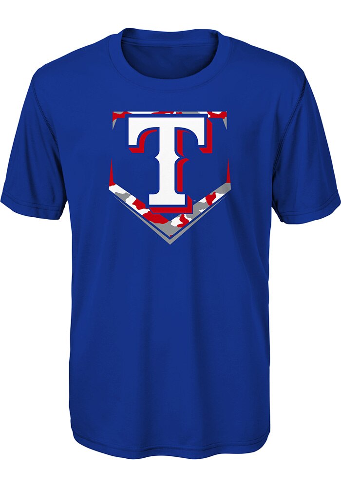 Texas Rangers Boys ROYAL Camo Base Short Sleeve T-Shirt - 133408245