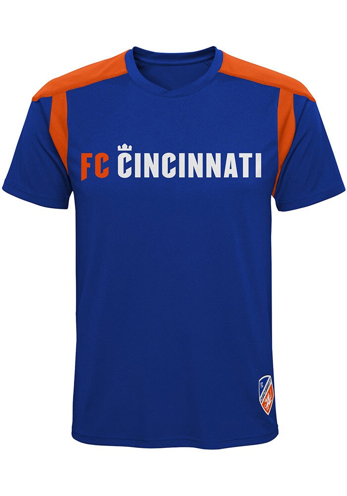 FC Cincinnati Boys ROYAL Wordmark Short Sleeve T-Shirt - 133408914