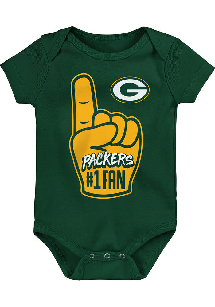 Green Bay Green Bay Packers GREEN Baby Hand Off Design One Piece ...
