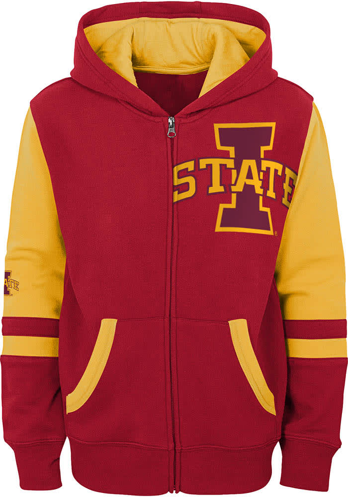Iowa State Cyclones Youth CARDINAL Stadium Long Sleeve Full Zip - 133410320