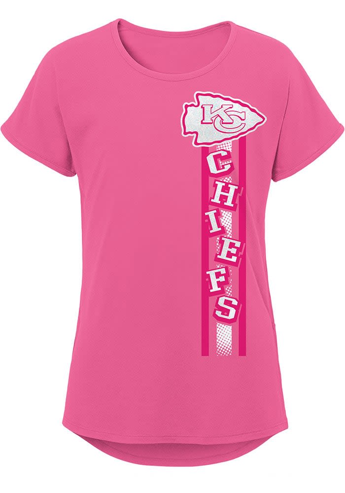 Kansas City Chiefs Girls PINK Fair Catch Short Sleeve T-Shirt - 133410525