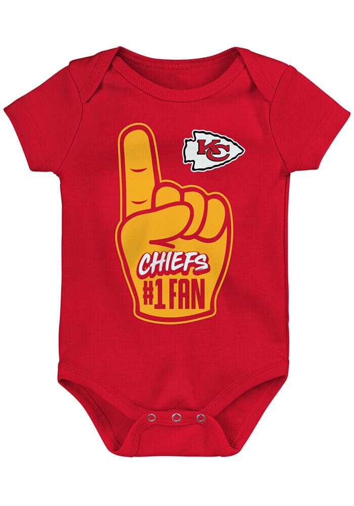 KC Chiefs Kansas City Chiefs Red Baby Hands Off One Piece - 133410595